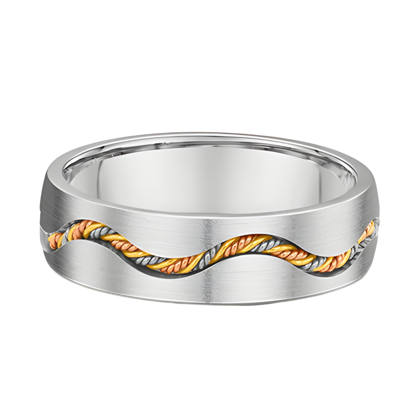 Dora Wave Rope European Men's Wedding Ring - A2226